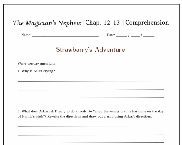CS Lewis The Magician's Nephew: Engaging and Meaningful Reading ...